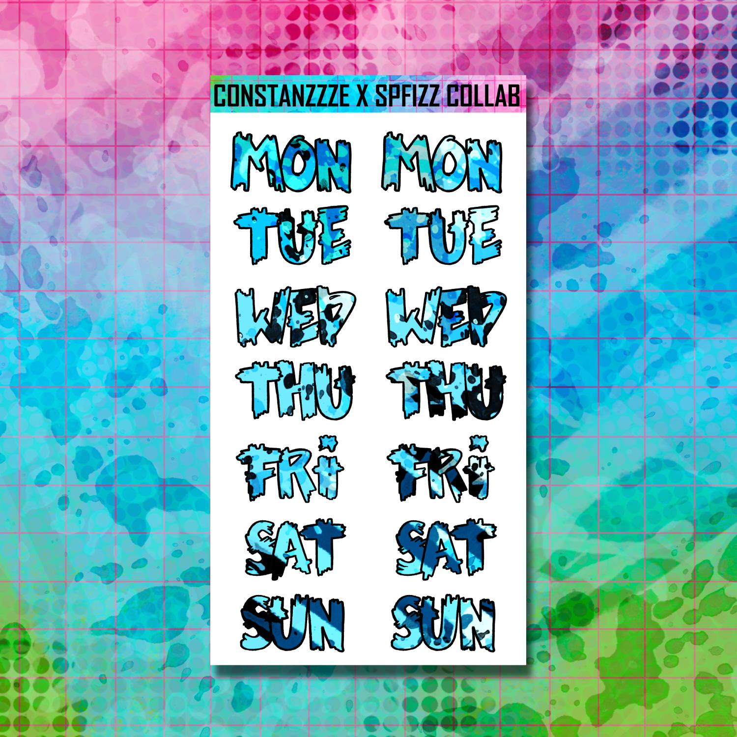 Jumbo Girl Gang Bubbles Zombie Days of the Week Sticker Sheet – Constanzzze