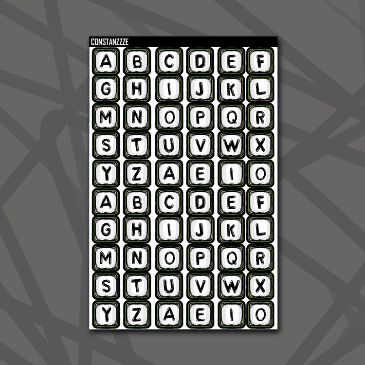 Jumbo Bead Letter Sticker Sheet – Constanzzze