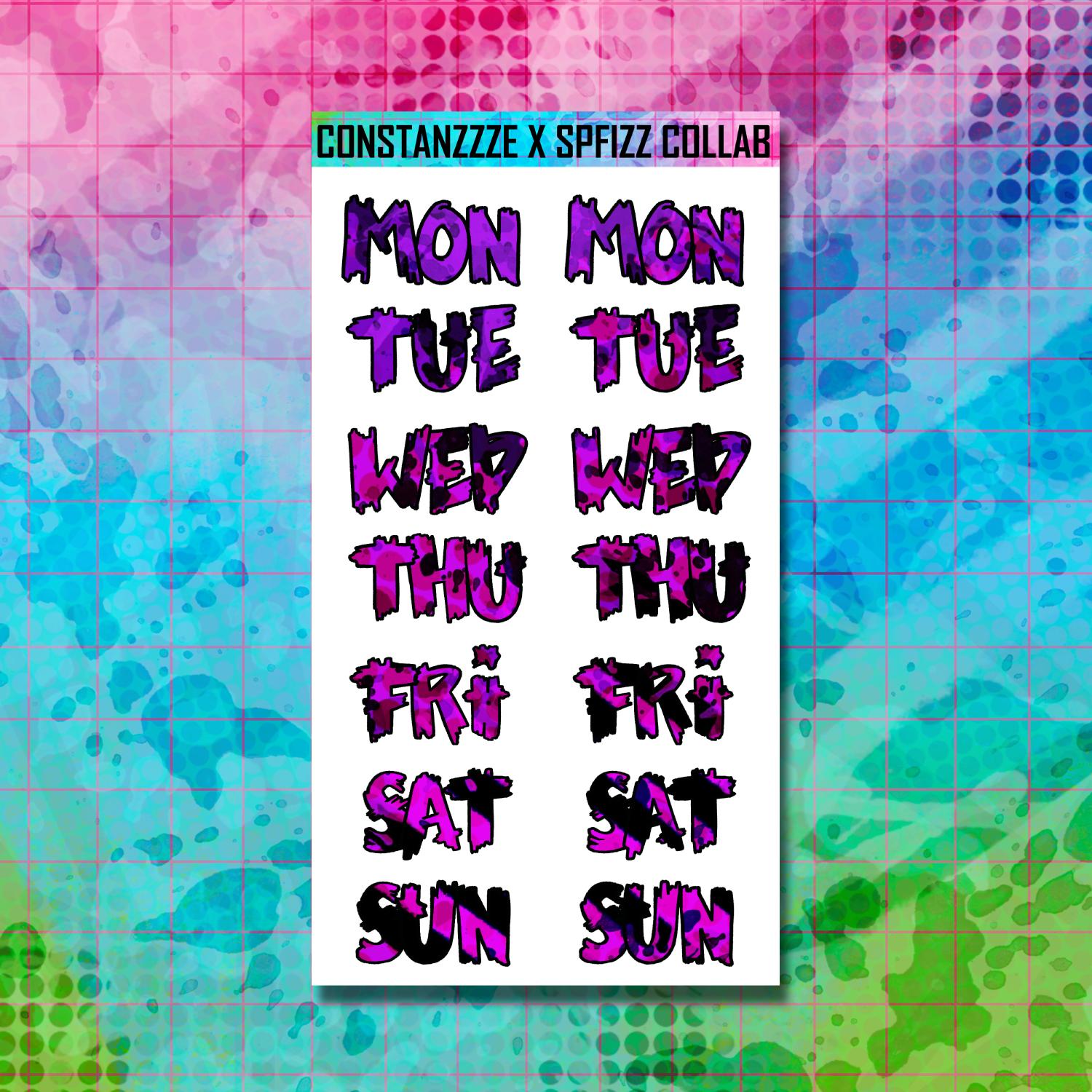 Jumbo Girl Gang MoJo Zombie Days of the Week Sticker Sheet – Constanzzze