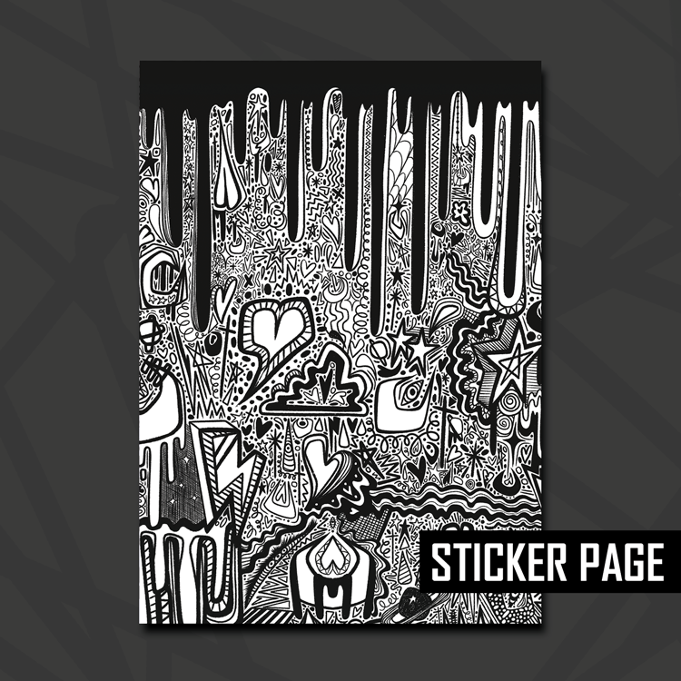 White Doodle Drip Sticker Page – Constanzzze