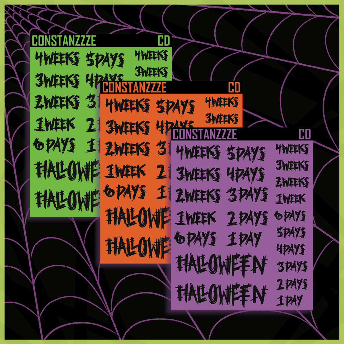 Halloween Countdown Lettering Sticker Sheet – Constanzzze