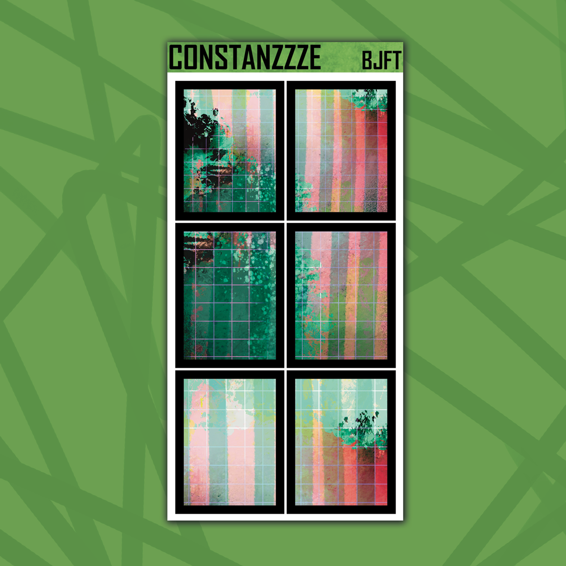 Beetle 🧃 Green Pattern Full Box Sticker Sheet – Constanzzze