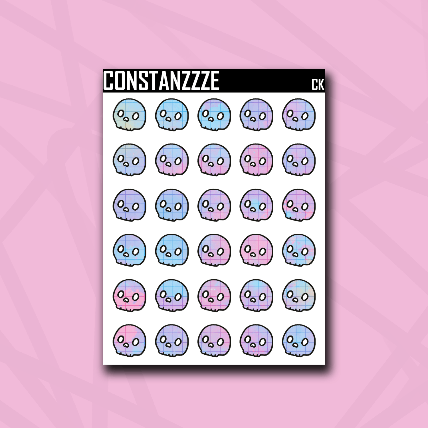 Cotton Kandi Grid Skullie Sticker Sheet – Constanzzze
