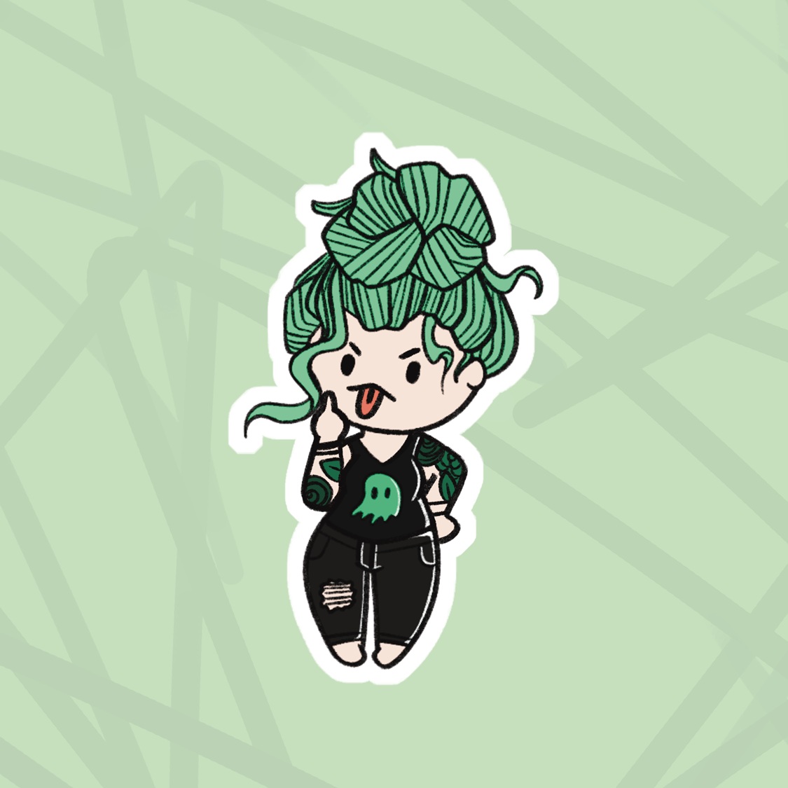 Edgy Chibi F*** You Die Cut (Light Skin Tone) – Constanzzze