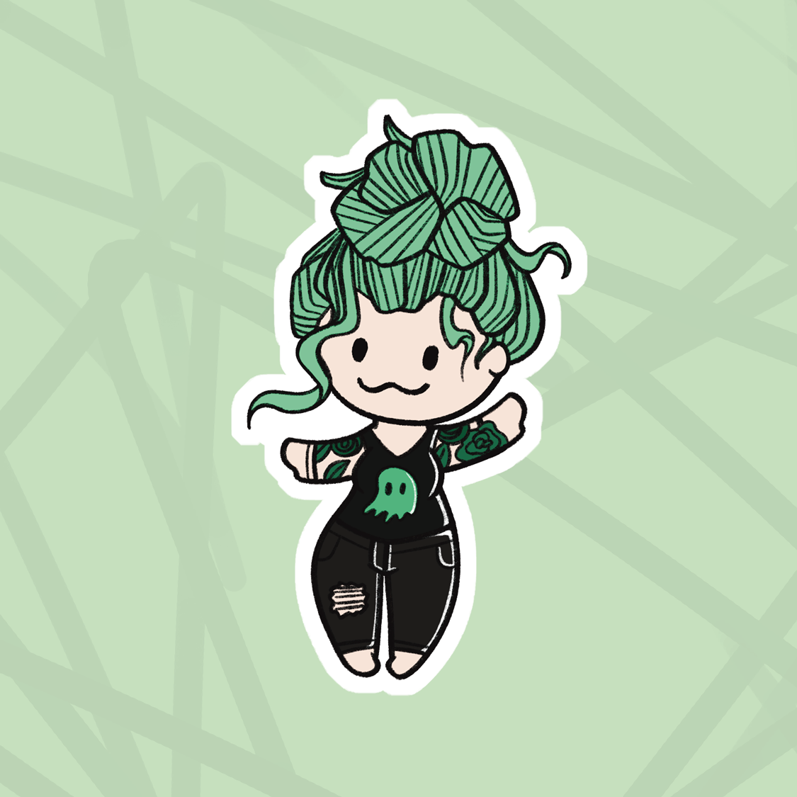 Edgy Chibi Happy Die Cut (Light Skin Tone) – Constanzzze