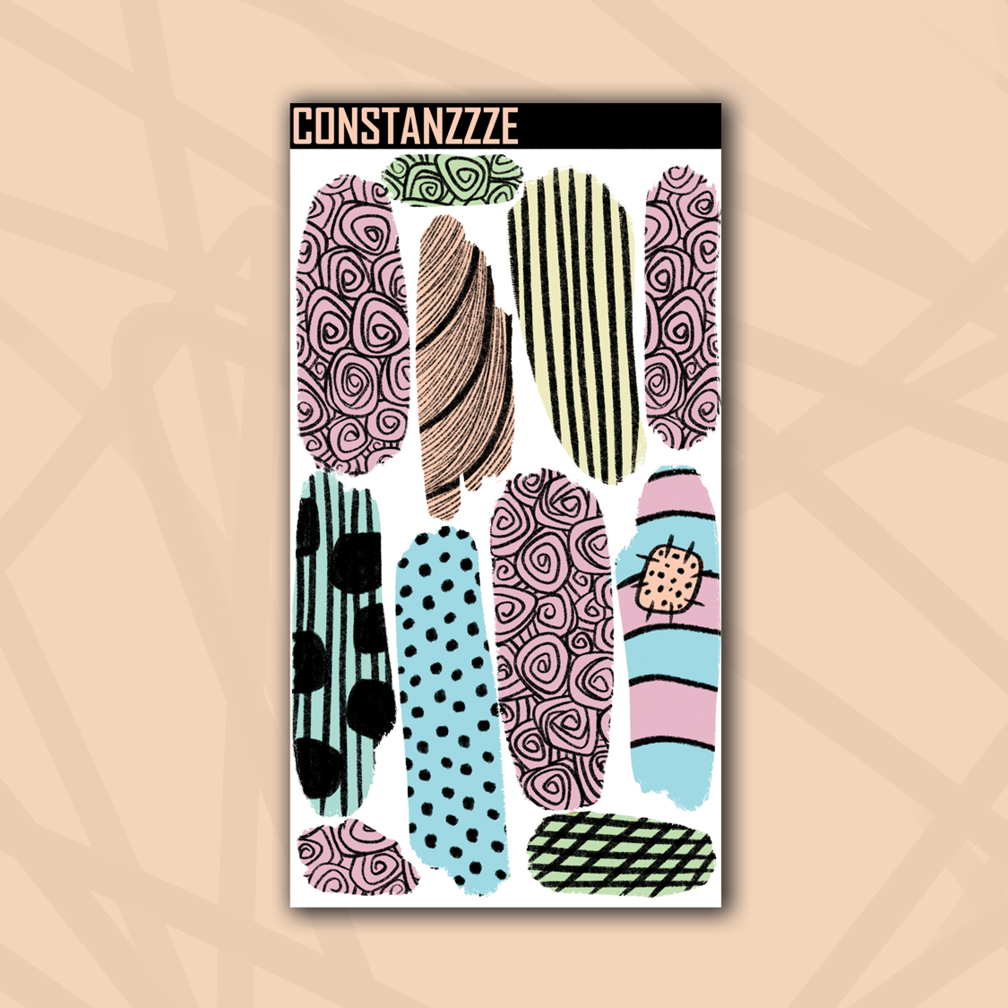 Pastel Sally Pattern Large Swatch Sticker Sheet – Constanzzze