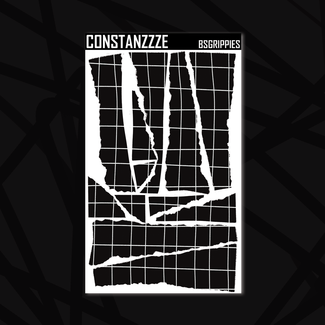Black Messy Grid Rippies Sticker Sheet – Constanzzze