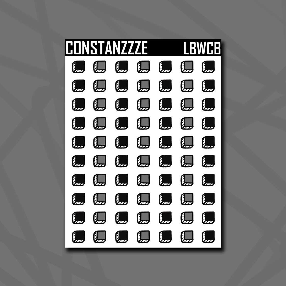 Black and White Celebration 3D Check Box Sticker Sheet – Constanzzze