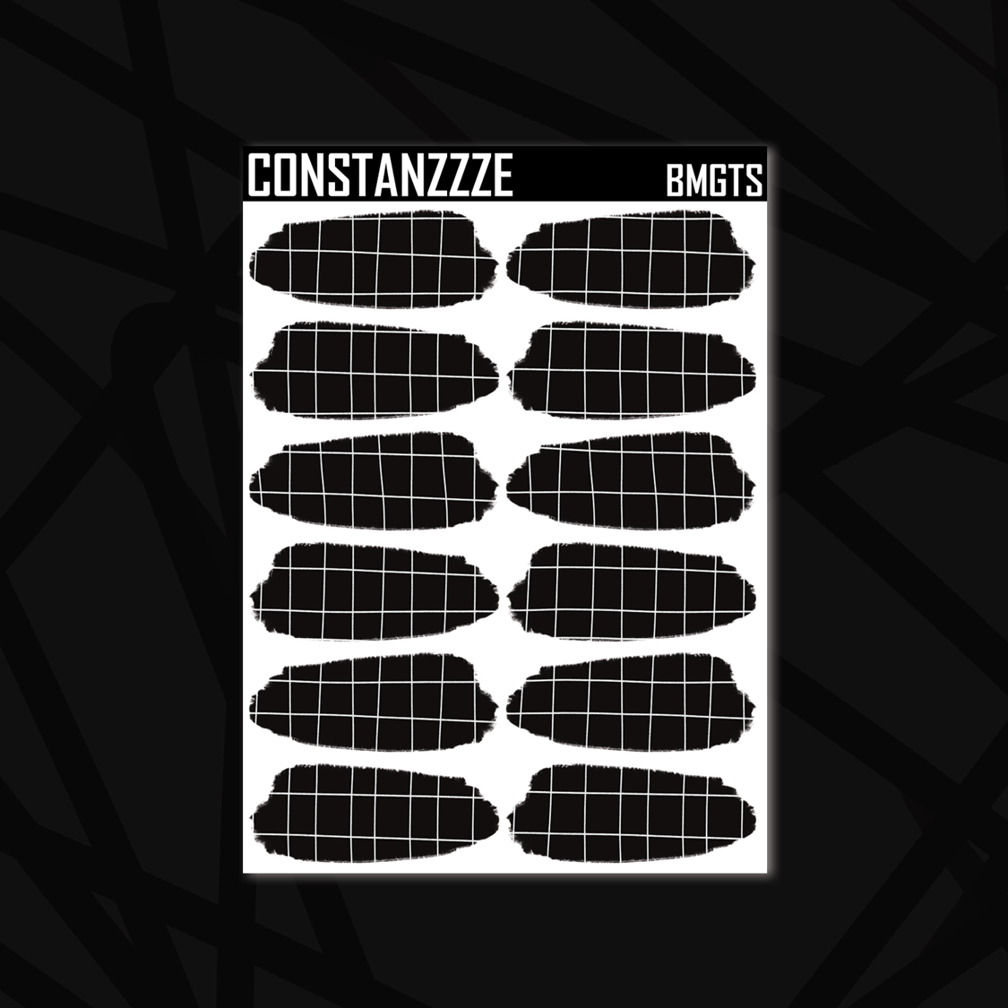 Black Messy Grid Medium Swatch Sticker Sheet – Constanzzze
