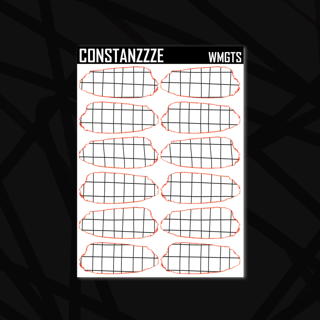 White Messy Grid Medium Swatch Sticker Sheet – Constanzzze