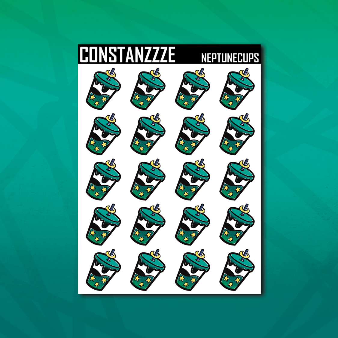 Neptune Oracle Drinkie Sticker Sheet – Constanzzze