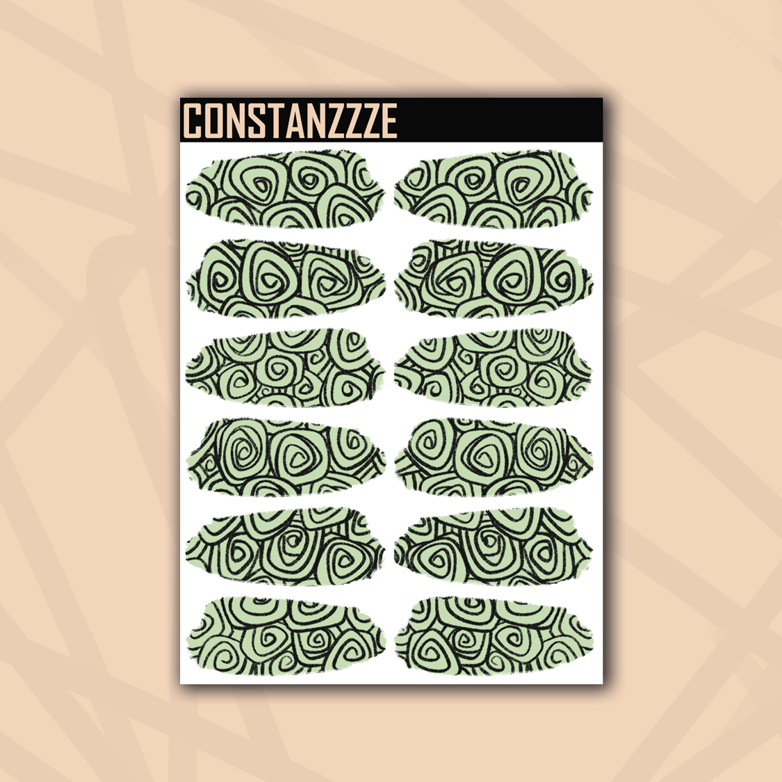 Pastel Swirlies Medium Swatch Sticker Sheet – Constanzzze