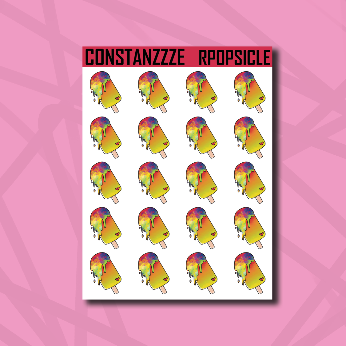 Rainbow Drippy Popsicle Sticker Sheet – Constanzzze