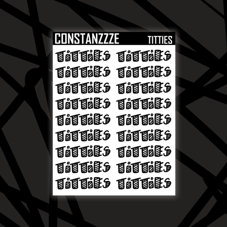 Titties Hand Lettered Sticker Sheet – Constanzzze