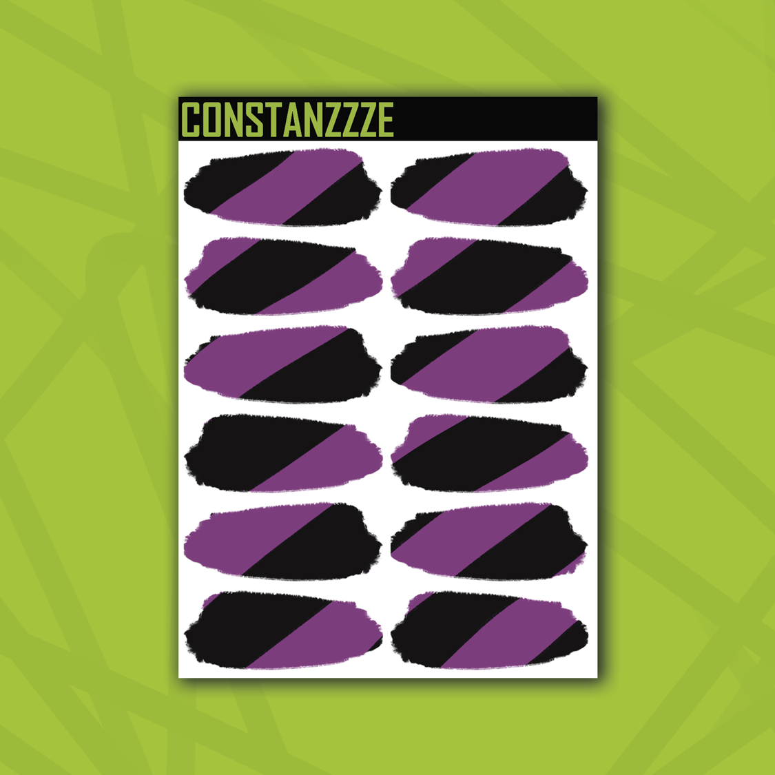 Traditional Thick Stripe Medium Swatch Sticker Sheet – Constanzzze