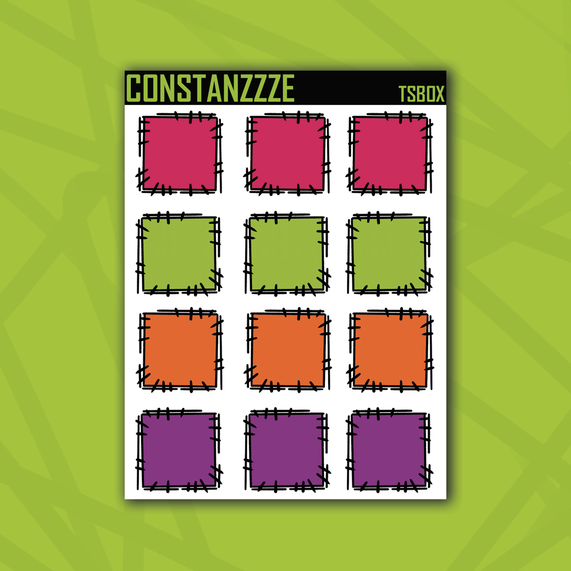 Small Traditional Stitched Box Sticker Sheet – Constanzzze