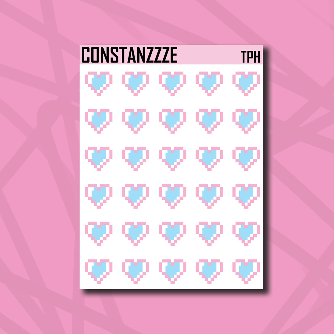 Trans Pixel Heart Sticker Sheet – Constanzzze